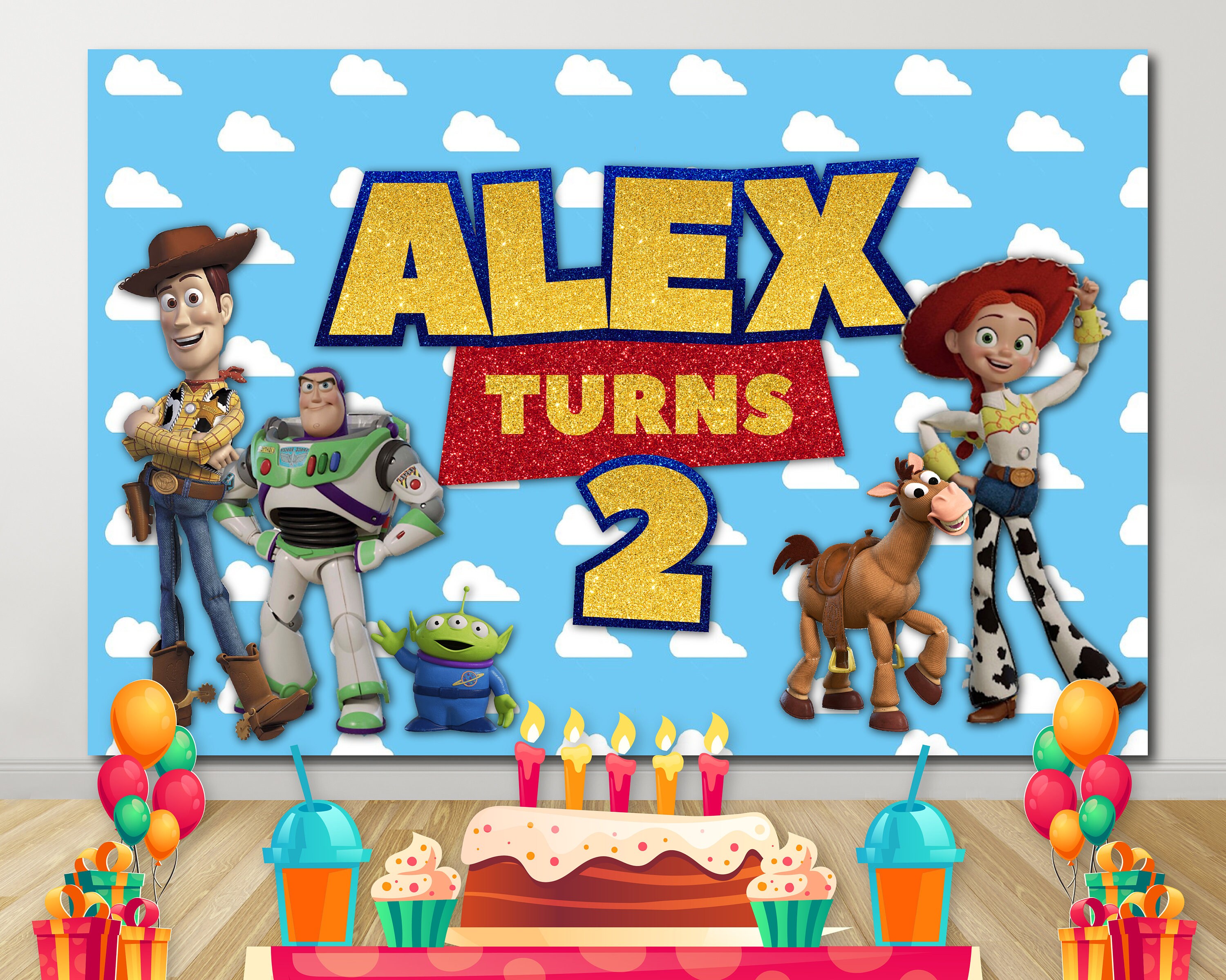 Toy Story Birthday backdrop Toy Story Decoration Toy Story | Etsy