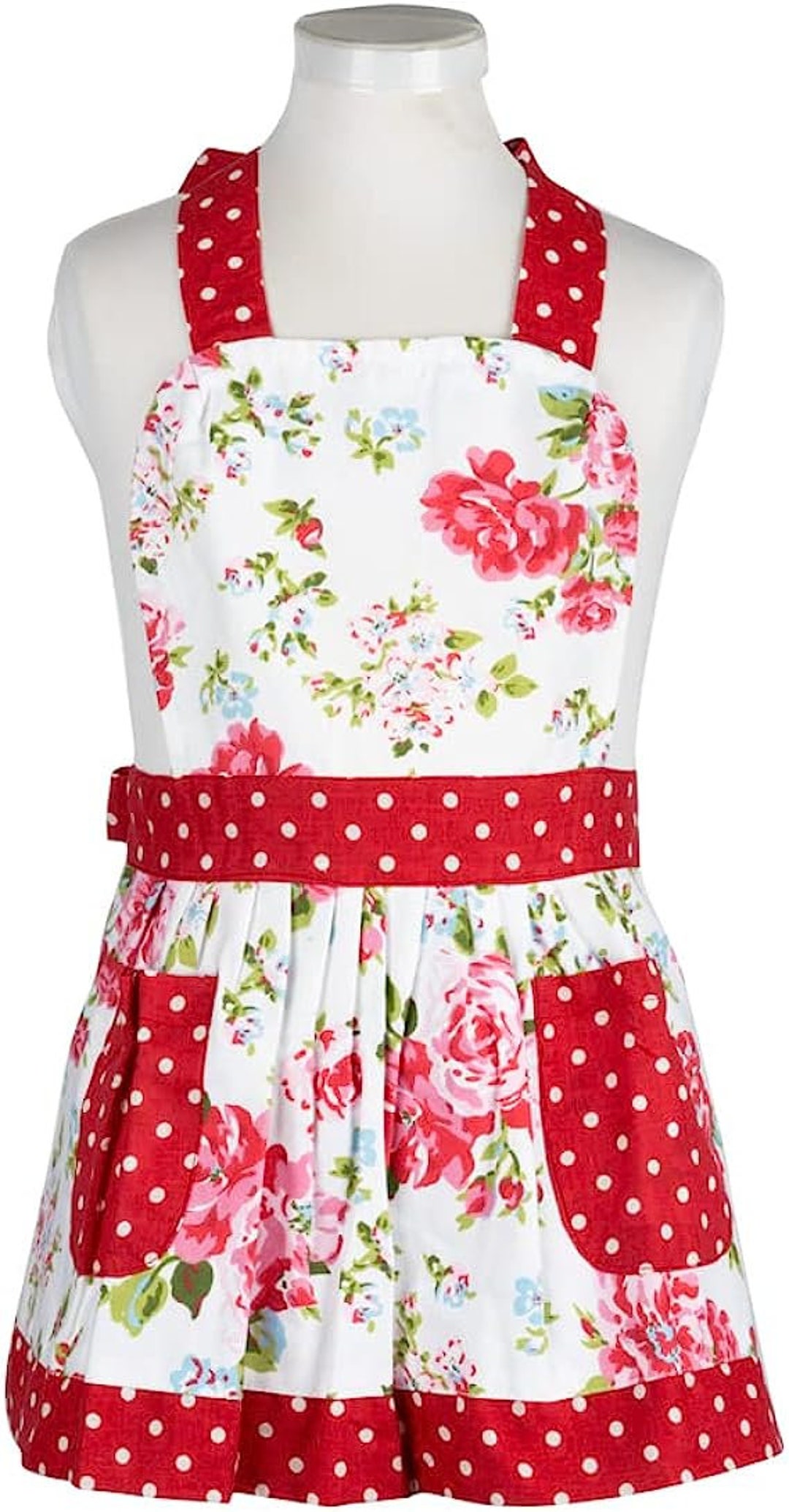 Girls Kitchen Aprons for Toddler Girls With Pockets Adorable Cotton ...