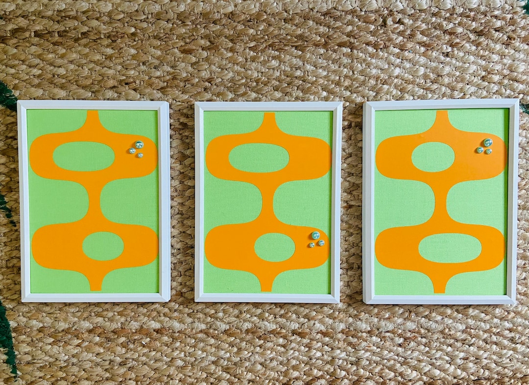 Midcentury Modern MCM Retro Atomic Art 3 Piece - Etsy