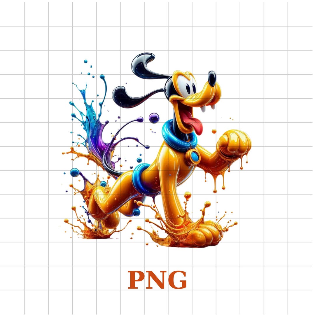 Pluto Full Body Splash Art Png, Vibrant Colorful Pluto Digital File, Disney Clipart for ...