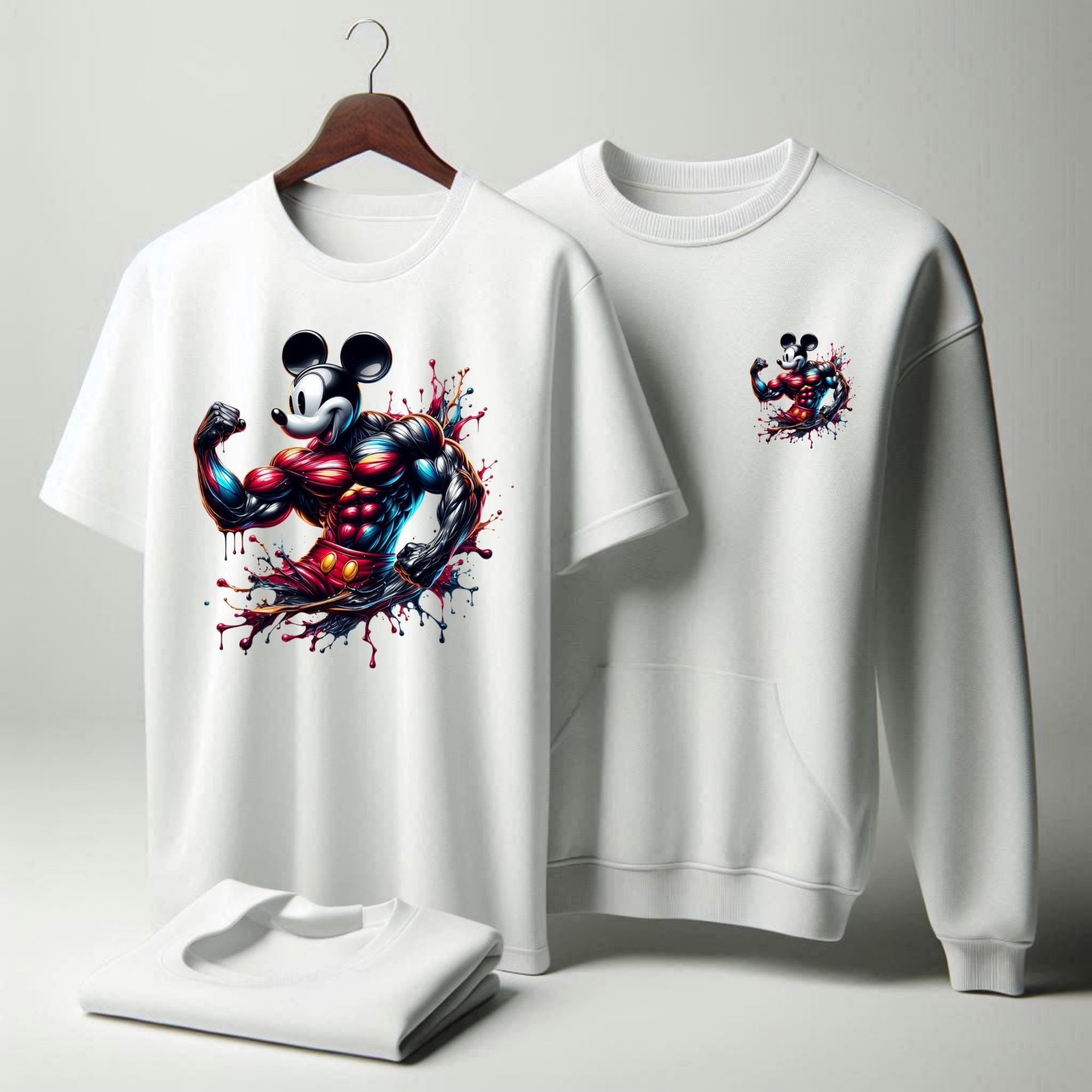 Mickey Mouse Bodybuilder Splash Art Bundle High-resolution PNG for ...