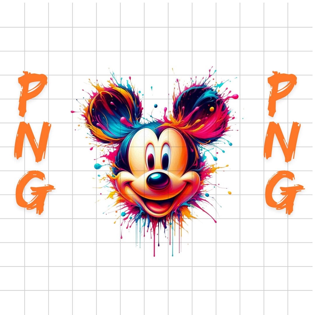Mickey Mouse Splash Portrait PNG | High-resolution Watercolor Digital ...