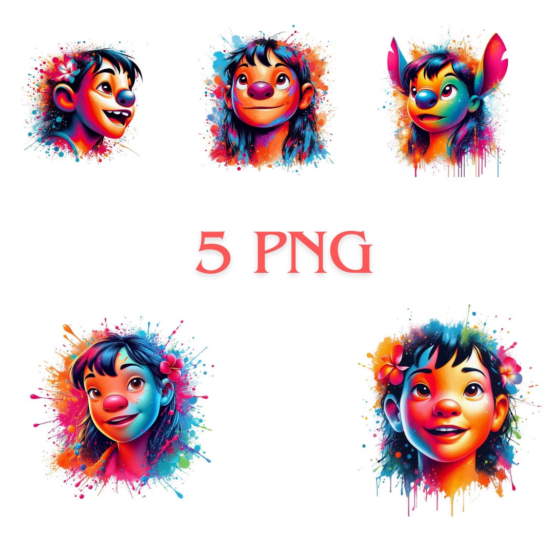 5 PNG Lilo Splash, Stitch Bundle, Stitch Clipart, Lilo and Stitch Png ...
