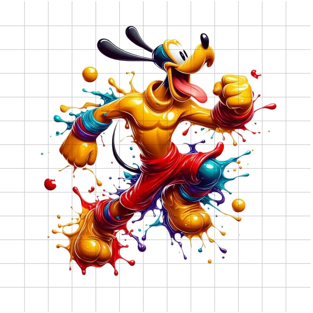 Pluto Full Body Splash Art Png, Vibrant Colorful Pluto Digital File ...