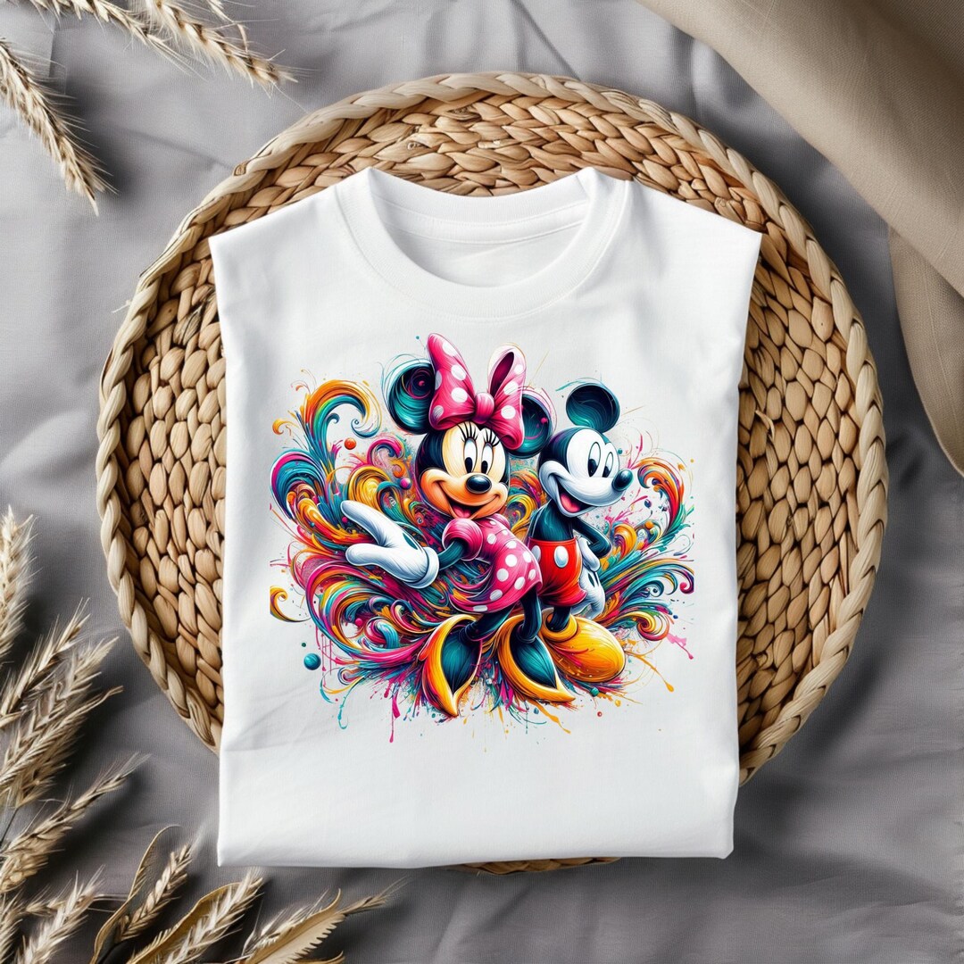Mickey and Minnie Mouse Splash PNG Bundle, Digital Art (instant ...