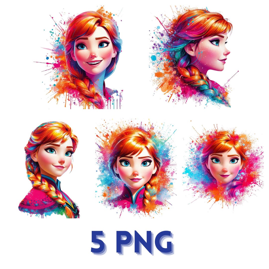 5 Anna Portrait Png, Frozen Sisters Clipart, Frozen Png Tshirt Design ...