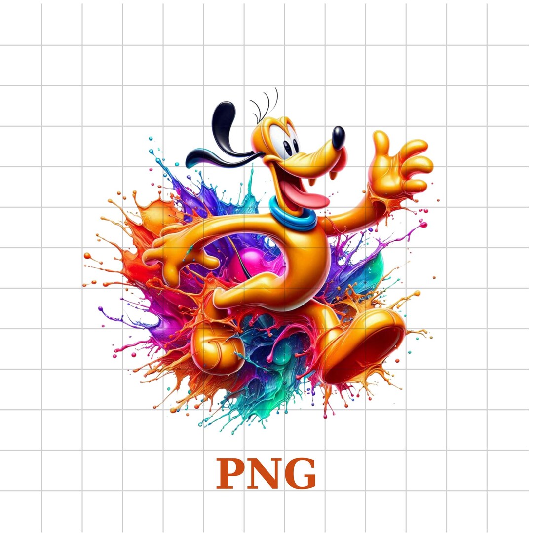 Pluto Full Body Splash Art Png, Vibrant Colorful Pluto Digital File ...
