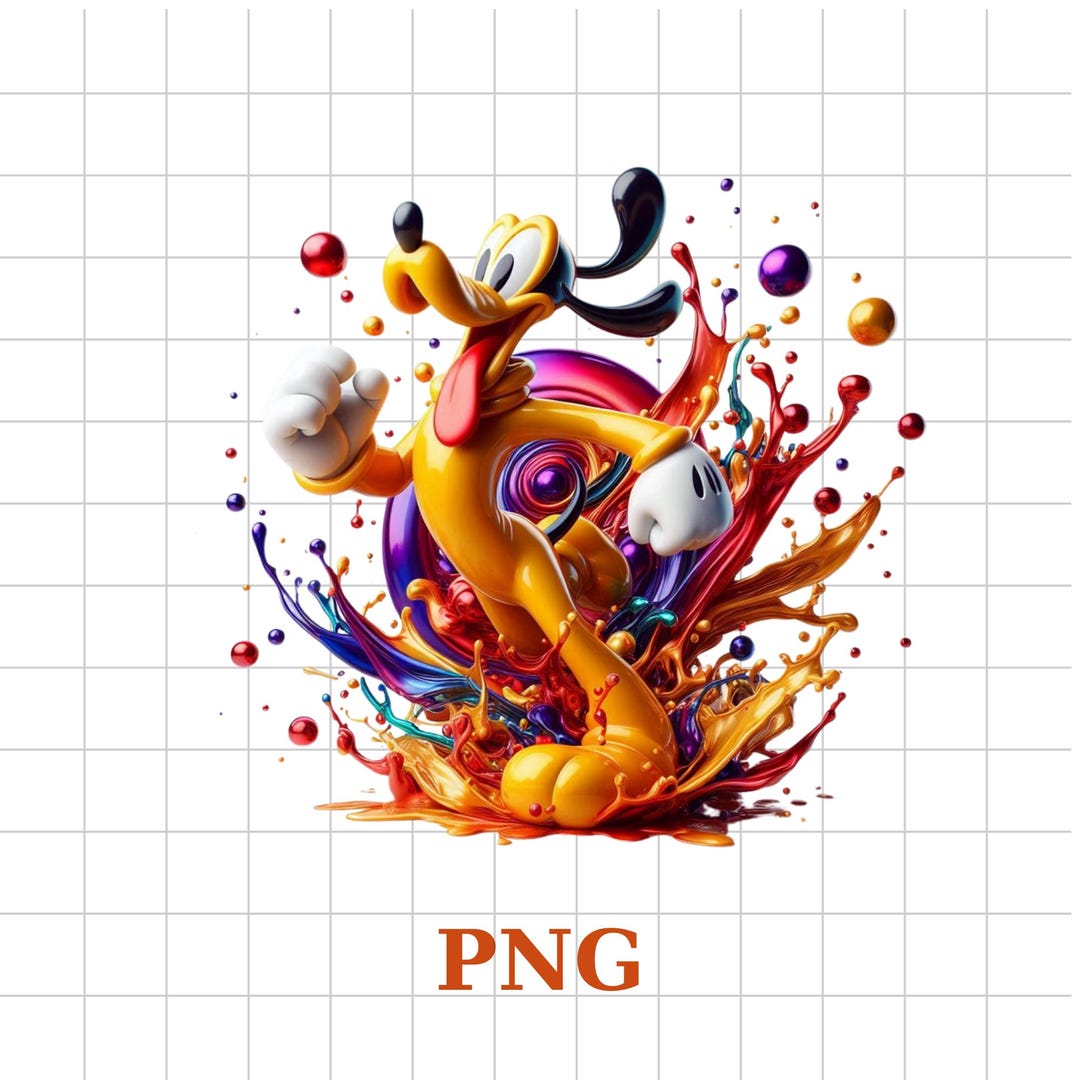 Pluto Full Body Splash Art Png, Vibrant Colorful Pluto Digital File ...