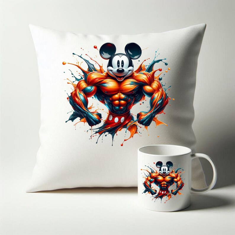 Mickey Mouse Bodybuilder Splash Art Bundle- High-resolution PNG for ...