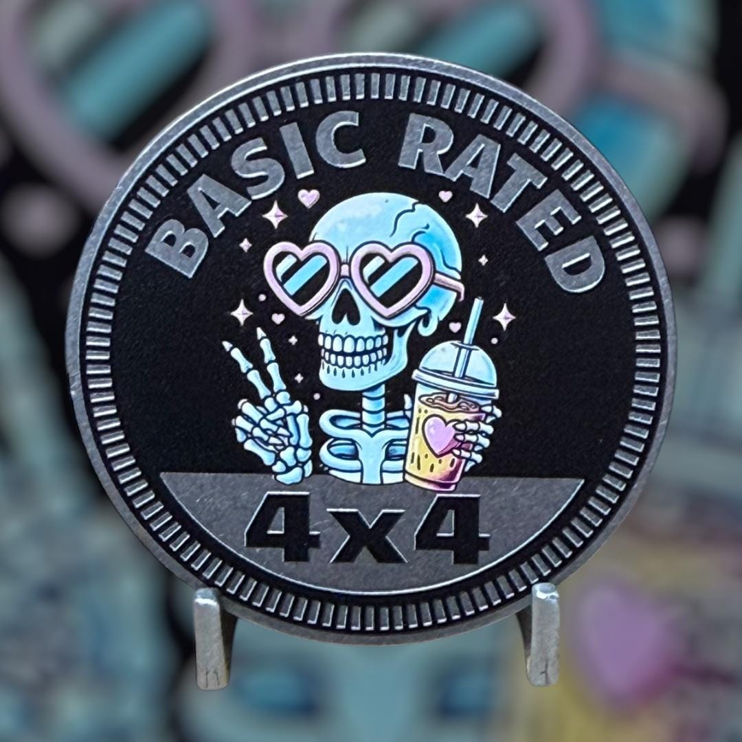 Basic Rated - Unique Metal 4x4 Badges Crafted by Custom4x4badges - Etsy