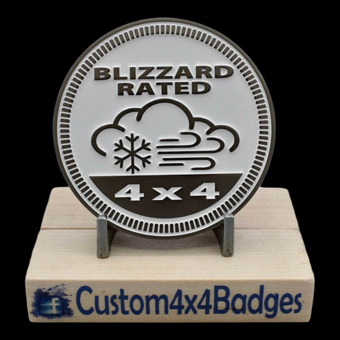 Blizzard in WHITE matte Metal Unique METAL 4x4 Badges Made - Etsy