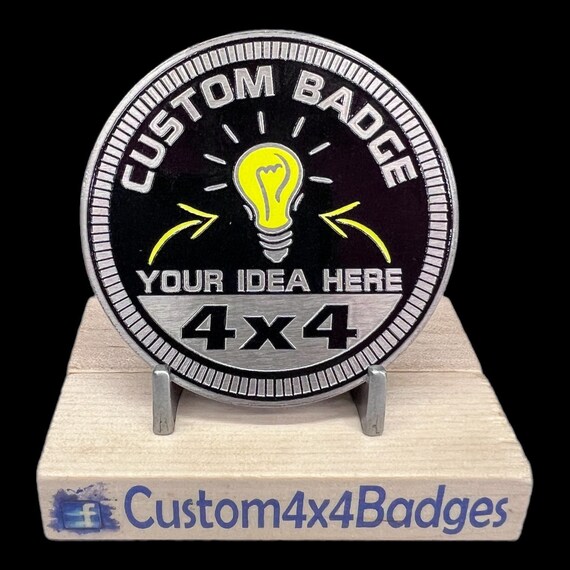 Custom 4x4 Badges Custom Badge APPROVED ARTWORK ONLY - Etsy