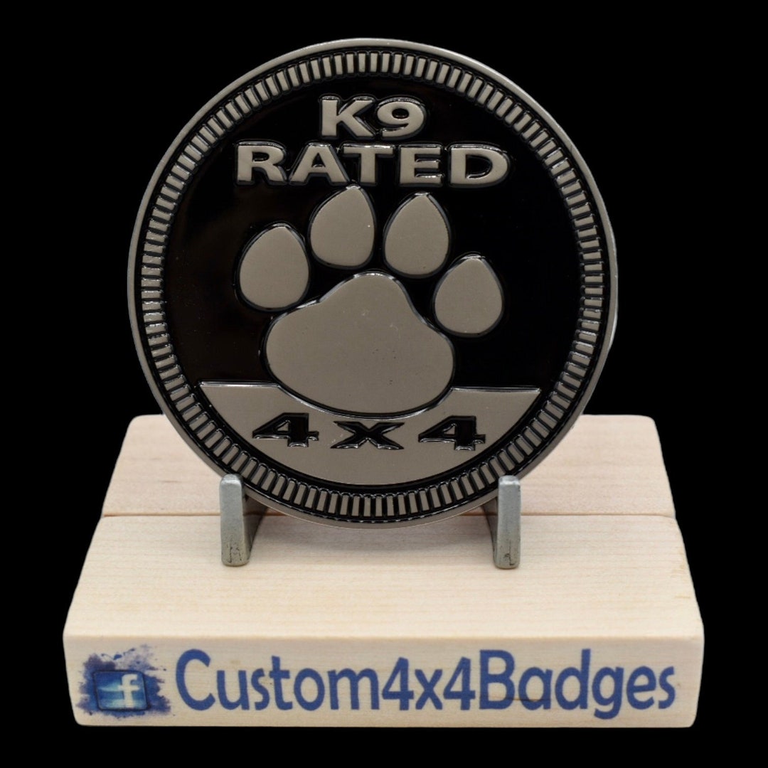K9 in BLACK - (die-cast) Unique METAL 4x4 Badges Made for Any 4x4 ...