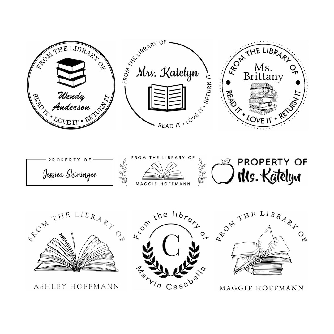 Custom Book Stamp, From the Library of Stamp, This Book Belongs To ...