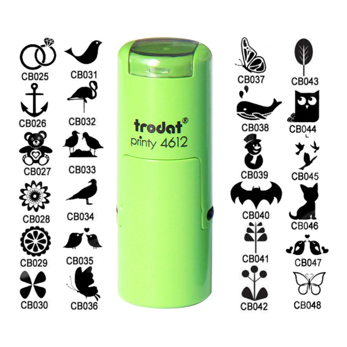 0.5" Mini Self Ink Stamp, Small Loyalty Card Stamp, Choose From 234 ...