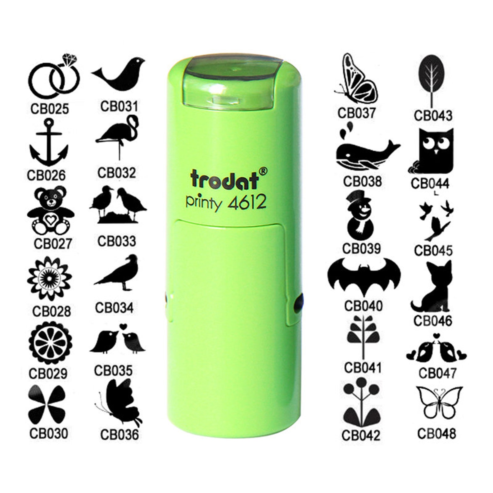 0.5" Mini Self Ink Stamp, Small Loyalty Card Stamp, Choose From 234 ...