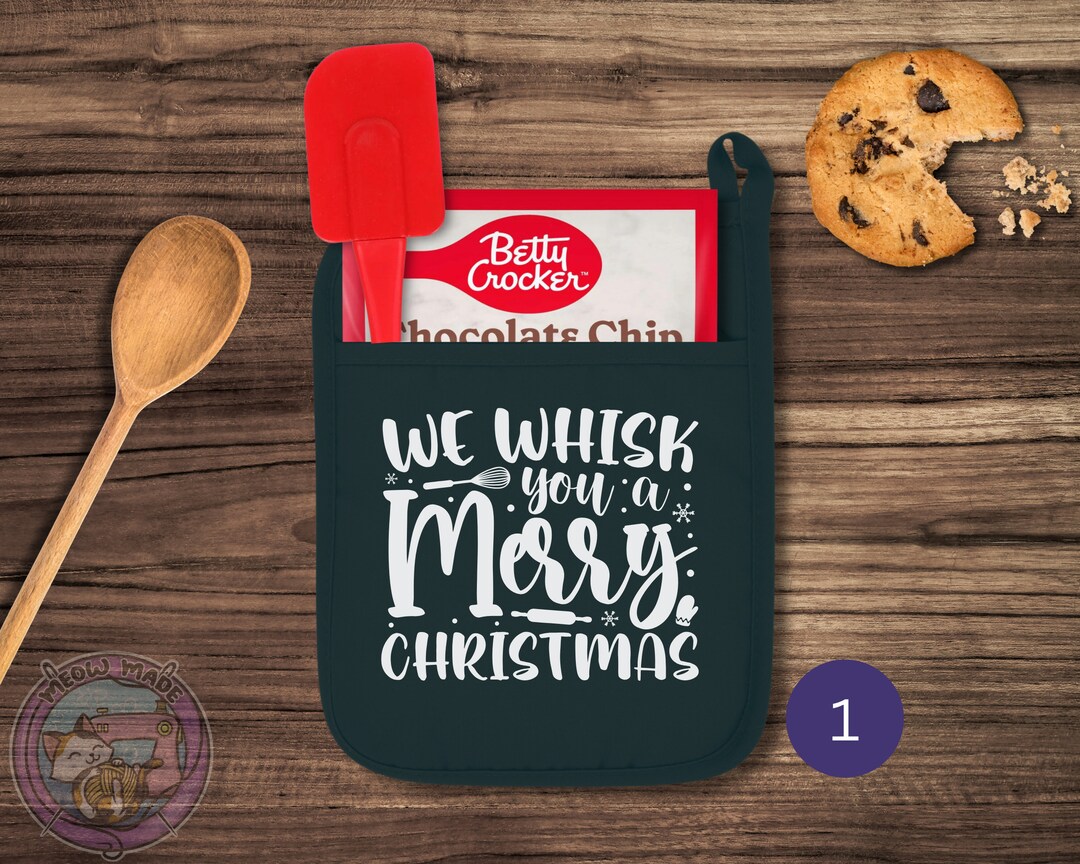 Christmas Black Pot Holders With Sayings, Cookie Mix, and Spatula ...