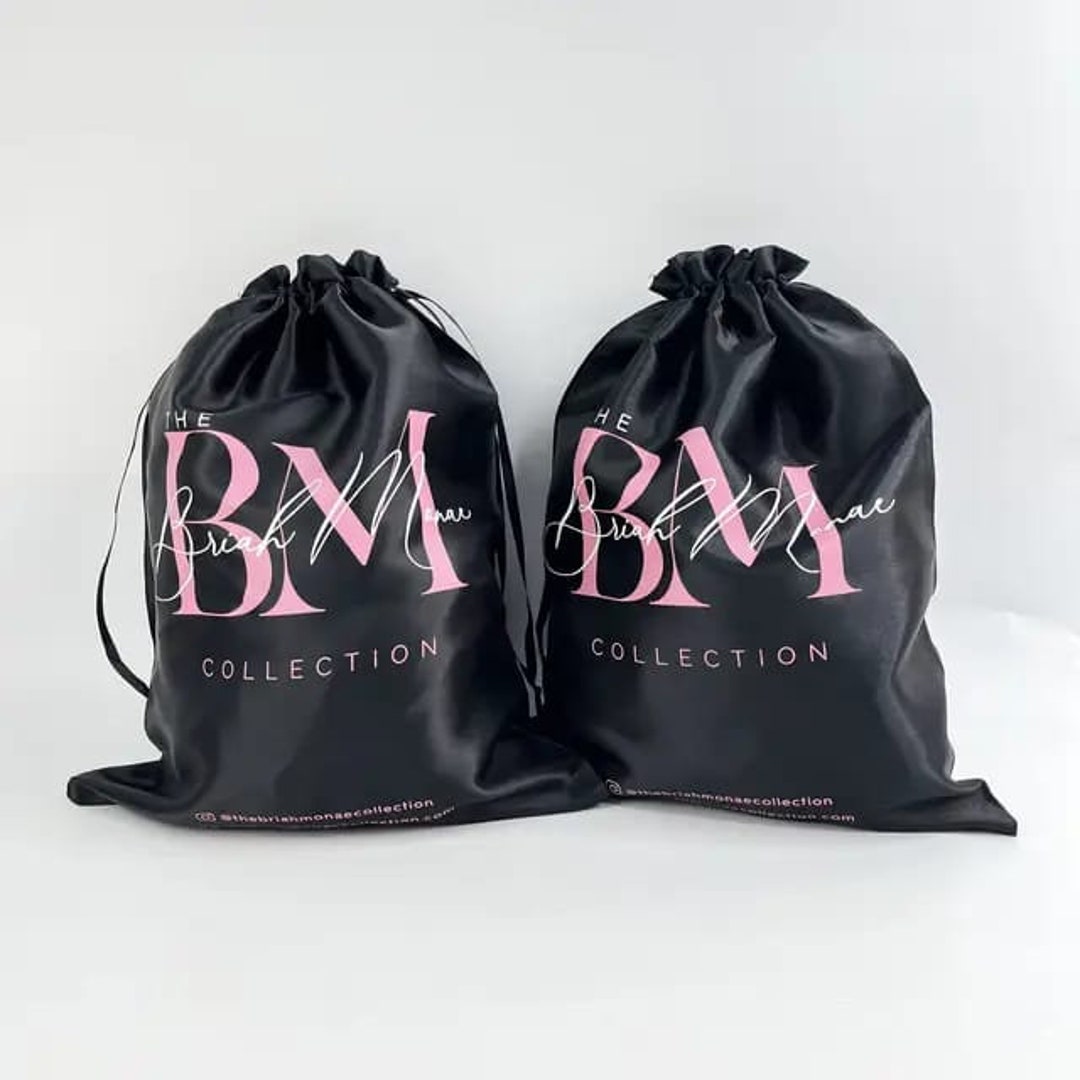 Silk Satin Custom Pouches, Logo Pouch, Personalized Cotton Muslin Bag ...