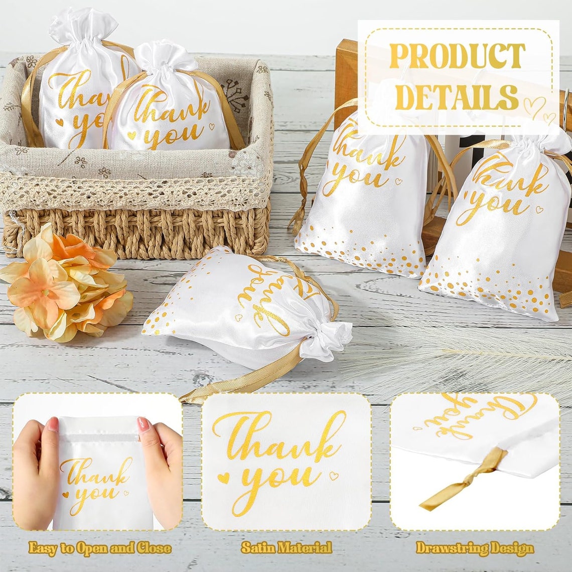 Satin Drawstring Favor Bags, Bulk Gift Bags, Dustproof Storage - Etsy