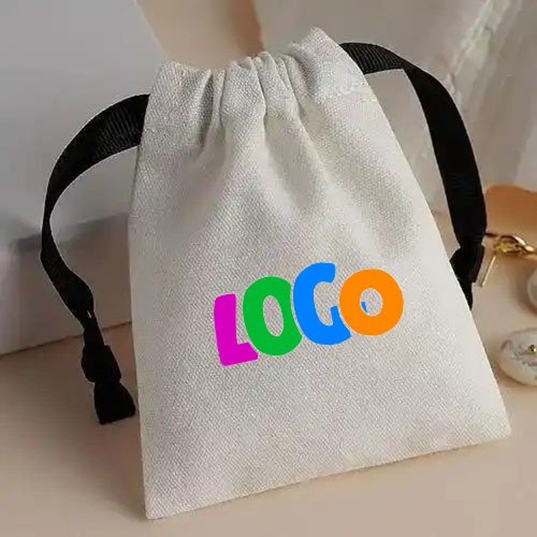 Custom Pouches, Logo Pouch, Personalized Cotton Muslin Bag, Jewelry ...