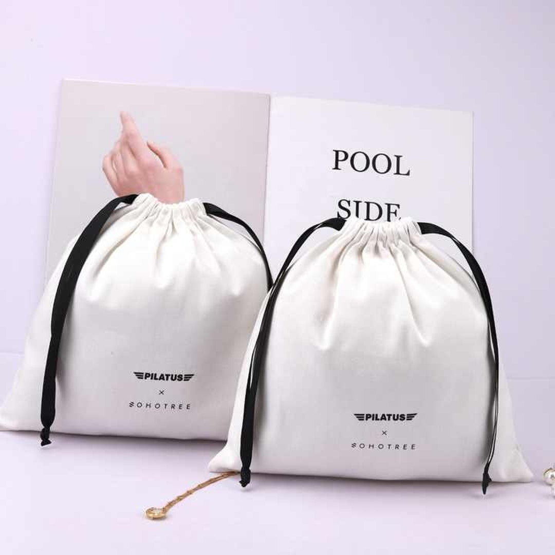 White Cotton Drawstring Bags Custom Silk Drawstring Bag, Personalized ...