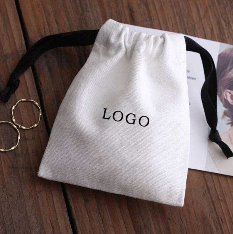 Custom Cotton Drawstring Favor Bags, Personalized Dust Bag, Set of 10 ...