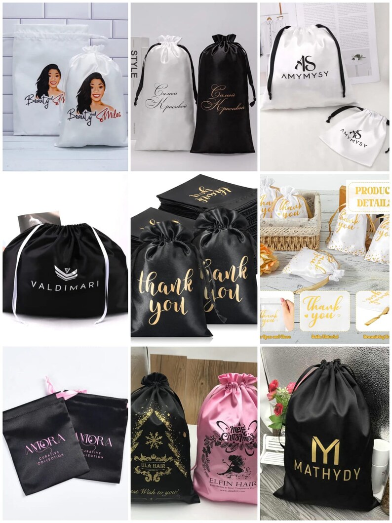 Set of 20 Satin Drawstring Bags, Wig Packaging, Gift, Wedding Favor - Etsy
