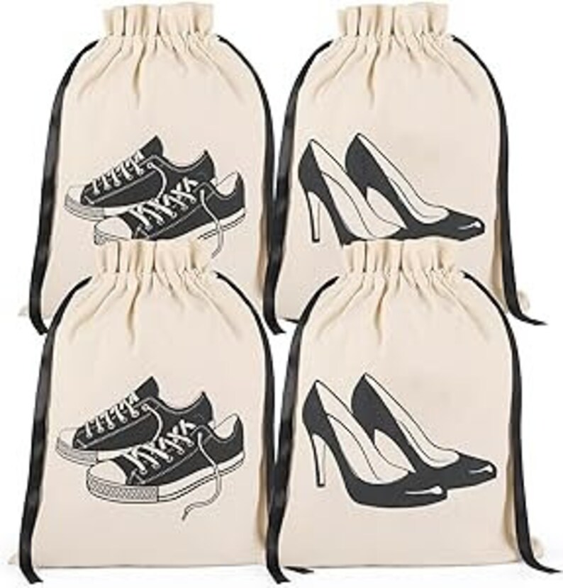 Handwritten Shoe Dust Bag, Travel Shoe Storage, Cotton Drawstring - Etsy