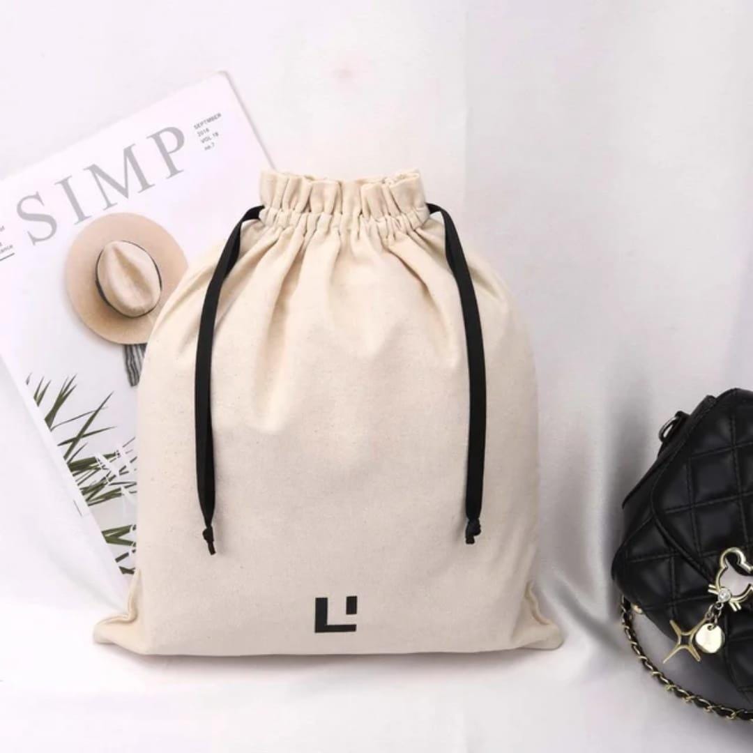 Personalized Organic Cotton Drawstring Favor Bags: Custom Logo, Party ...