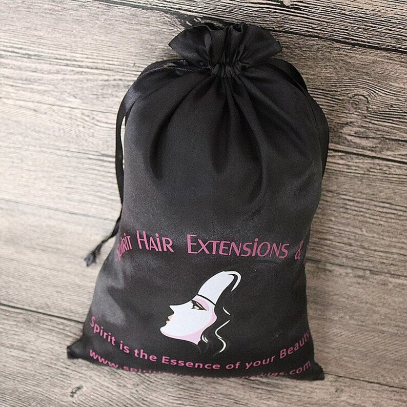 Set of 20/30 Black Satin Favor Bags Personalized satin favor | Etsy