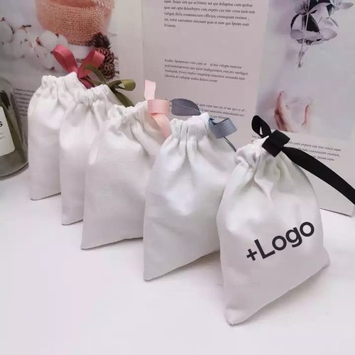 100 Natural Cotton Drawstring Pouch Custom Logo Bags Cotton - Etsy