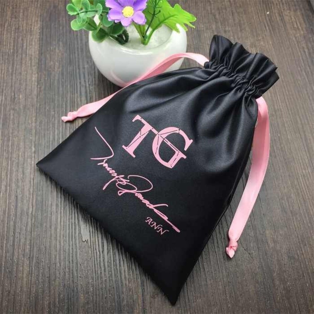 Silk Satin Custom Pouches Logo Pouch Personalized Cotton - Etsy