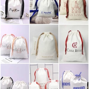 Custom Pouches Logo Pouch Personalized Cotton Muslin Bag - Etsy