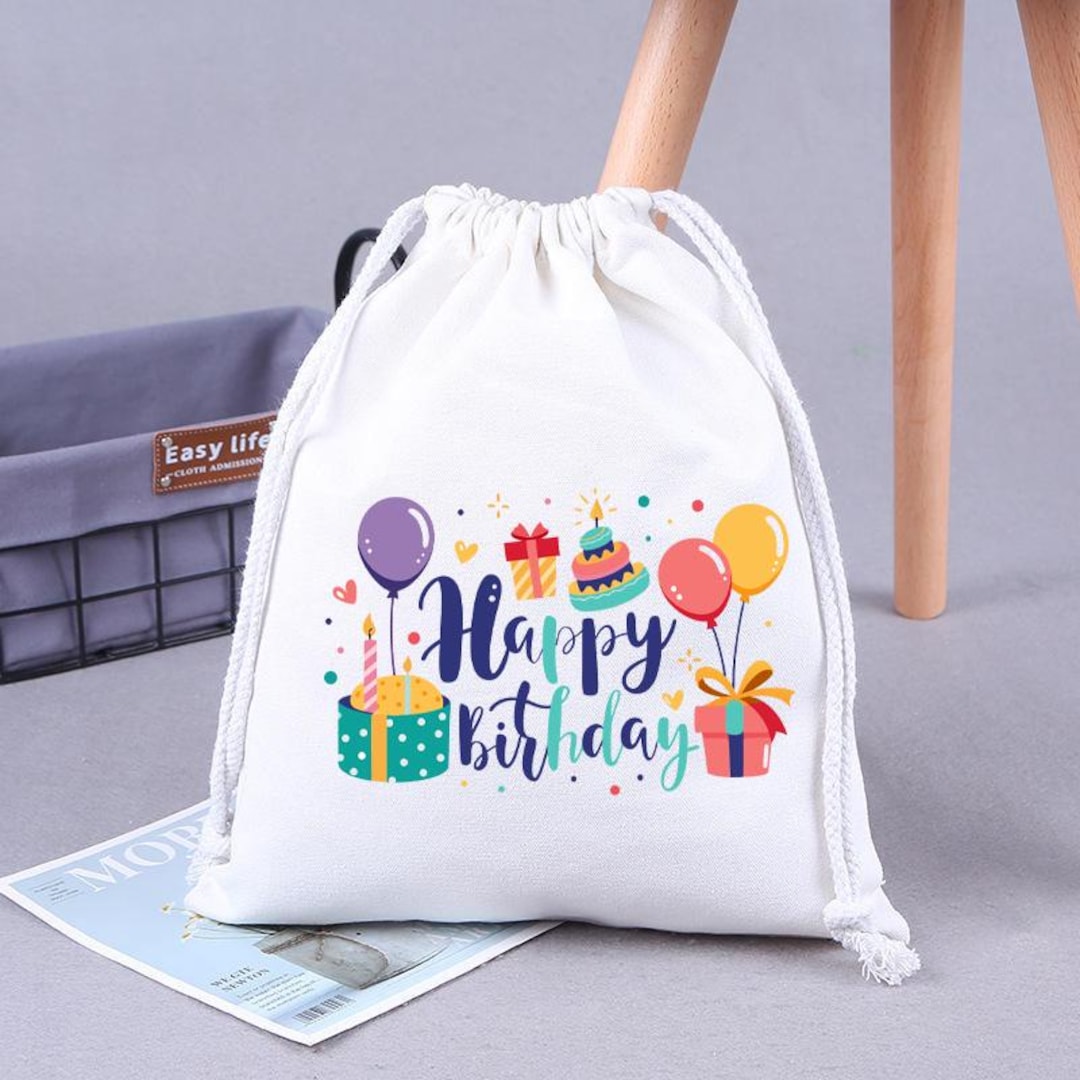 Personalized Birthday Party Favor Bags, Custom Cotton Goodie Bags - Etsy