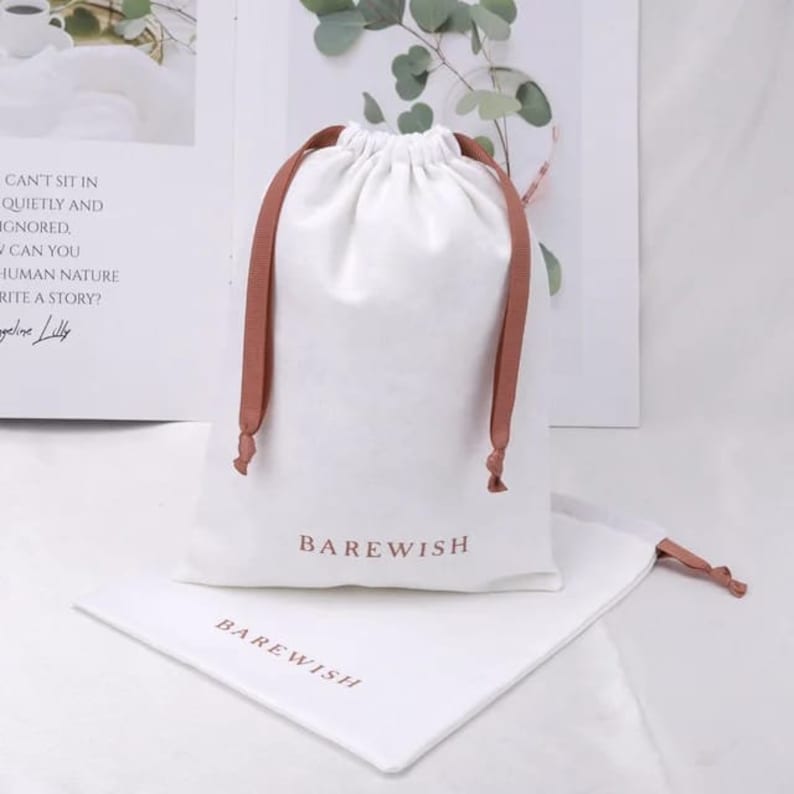 Custom Logo Cotton Muslin Pouch, Personalized Favor Bag - Etsy