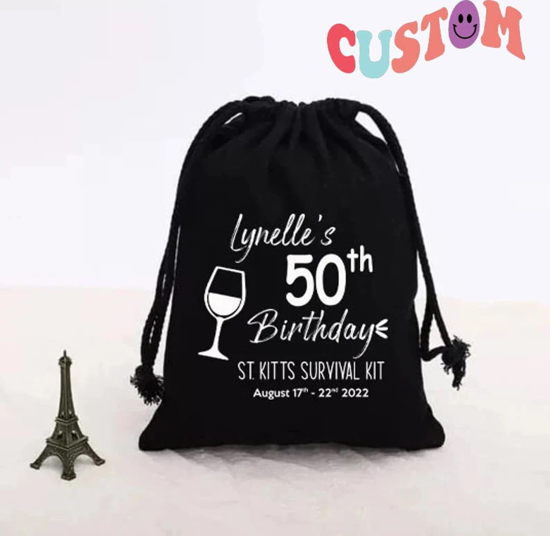 Personalized 50th Birthday Favor Bag, Custom Party Goody Bag - Etsy