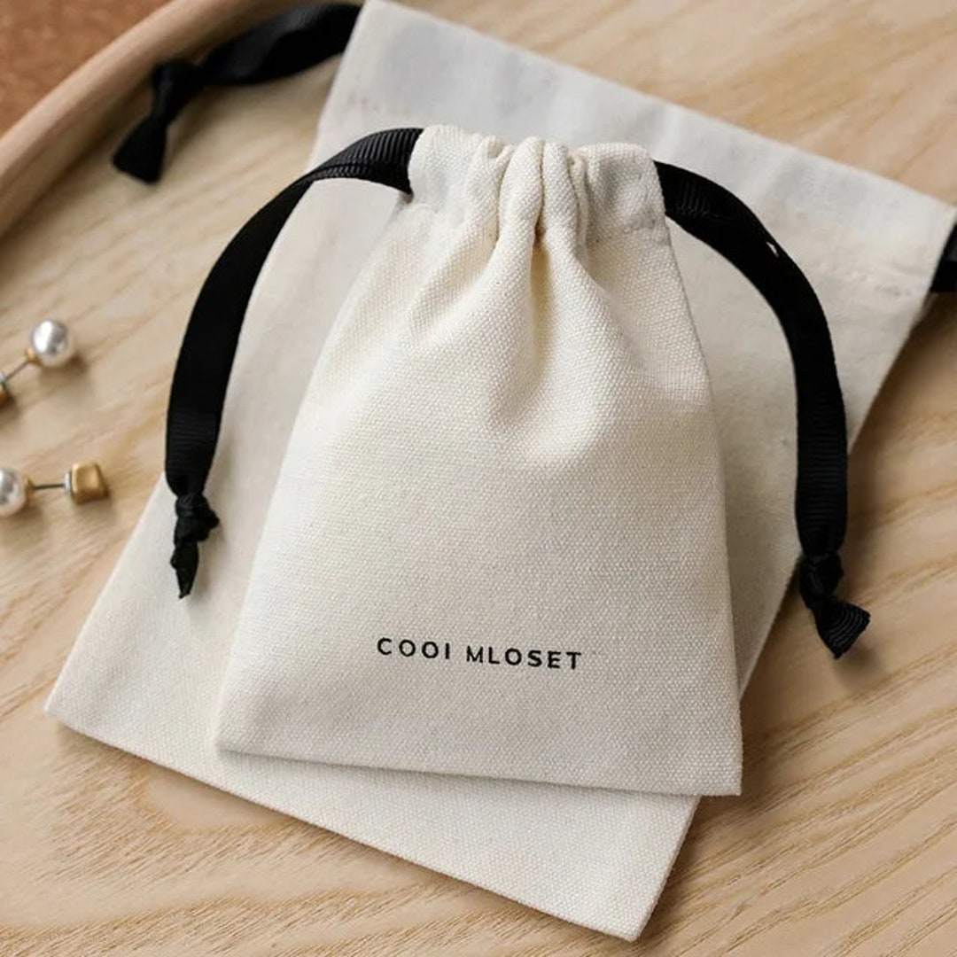 Personalized Organic Cotton Dust Bag, Custom Logo Favor Bag - Etsy