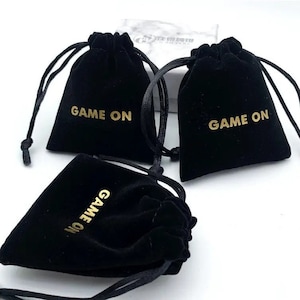Set of 25 Logo Black Velvet Pouch Jewelry Velvet Gift Packaging Bags ...