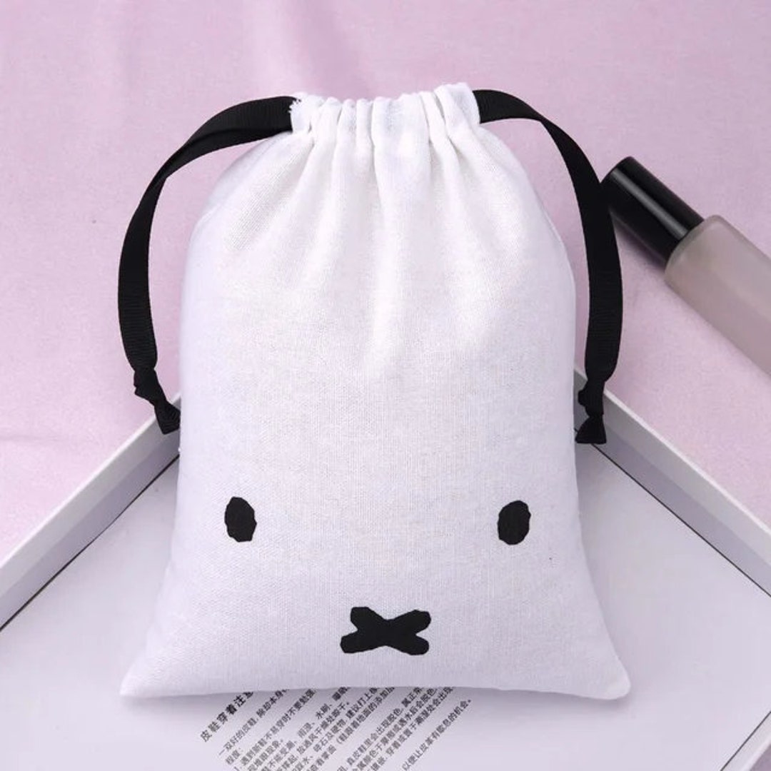 50 White Cotton Canvas Drawstring Pouch, Personalized Logo, Jewelry ...