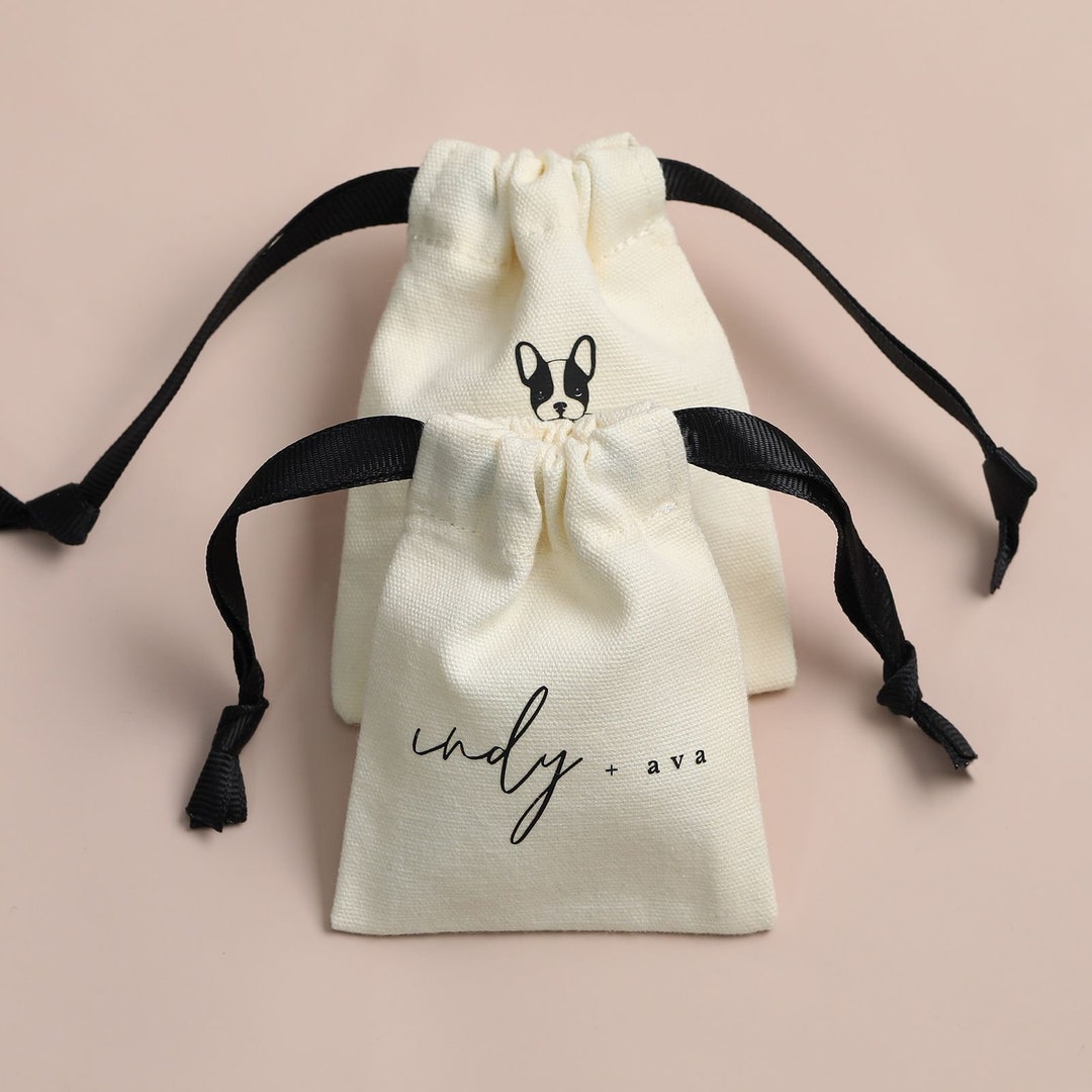 Natural Organic Cotton Drawstring Bag With Grosgrain Satin - Etsy