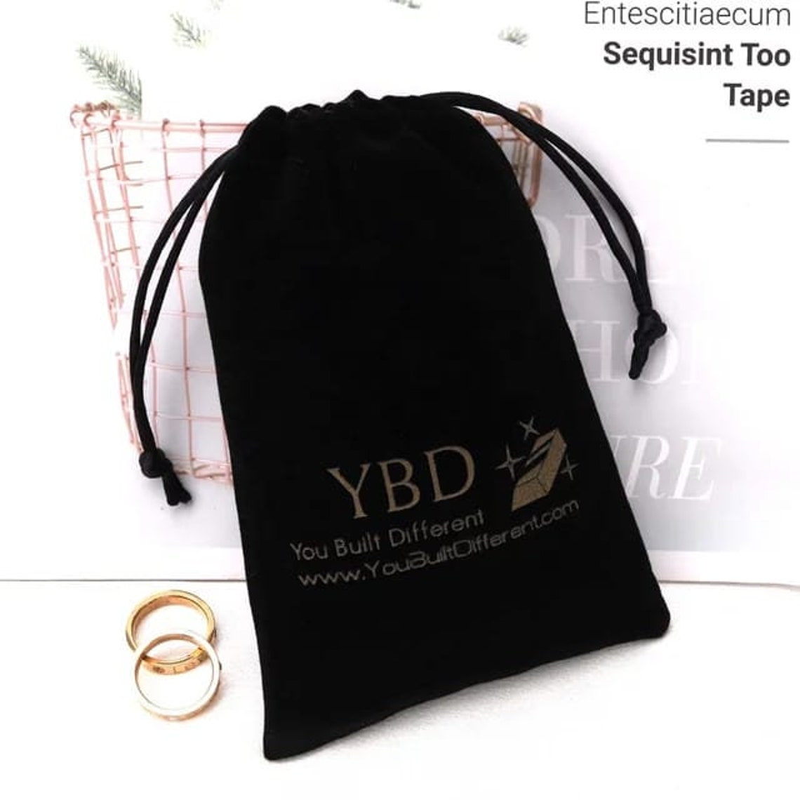 Set of 25 Black Velvet Drawstring Favor Bags, Jewelry Gift Pouches ...