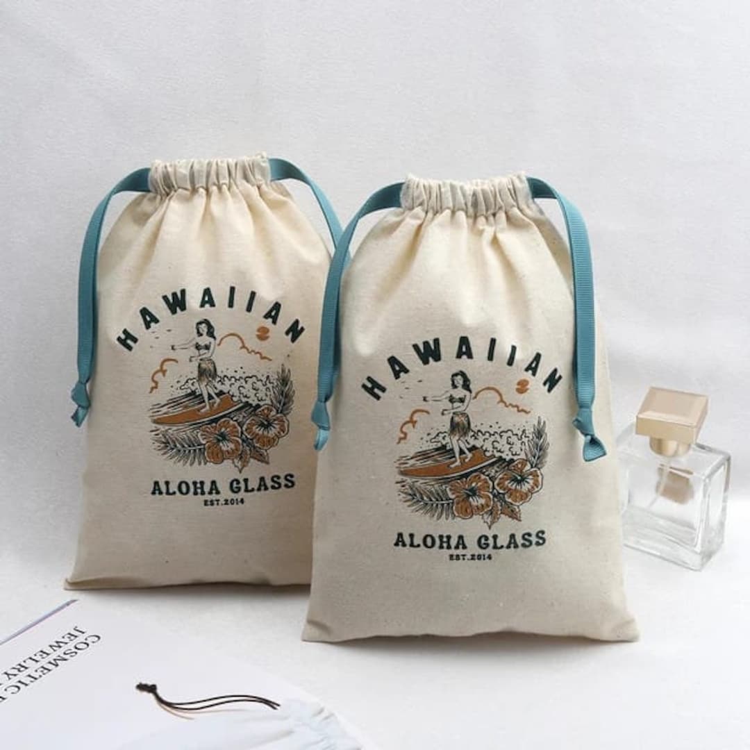 Personalized Cotton Drawstring Favor Bag, Custom Logo - Etsy