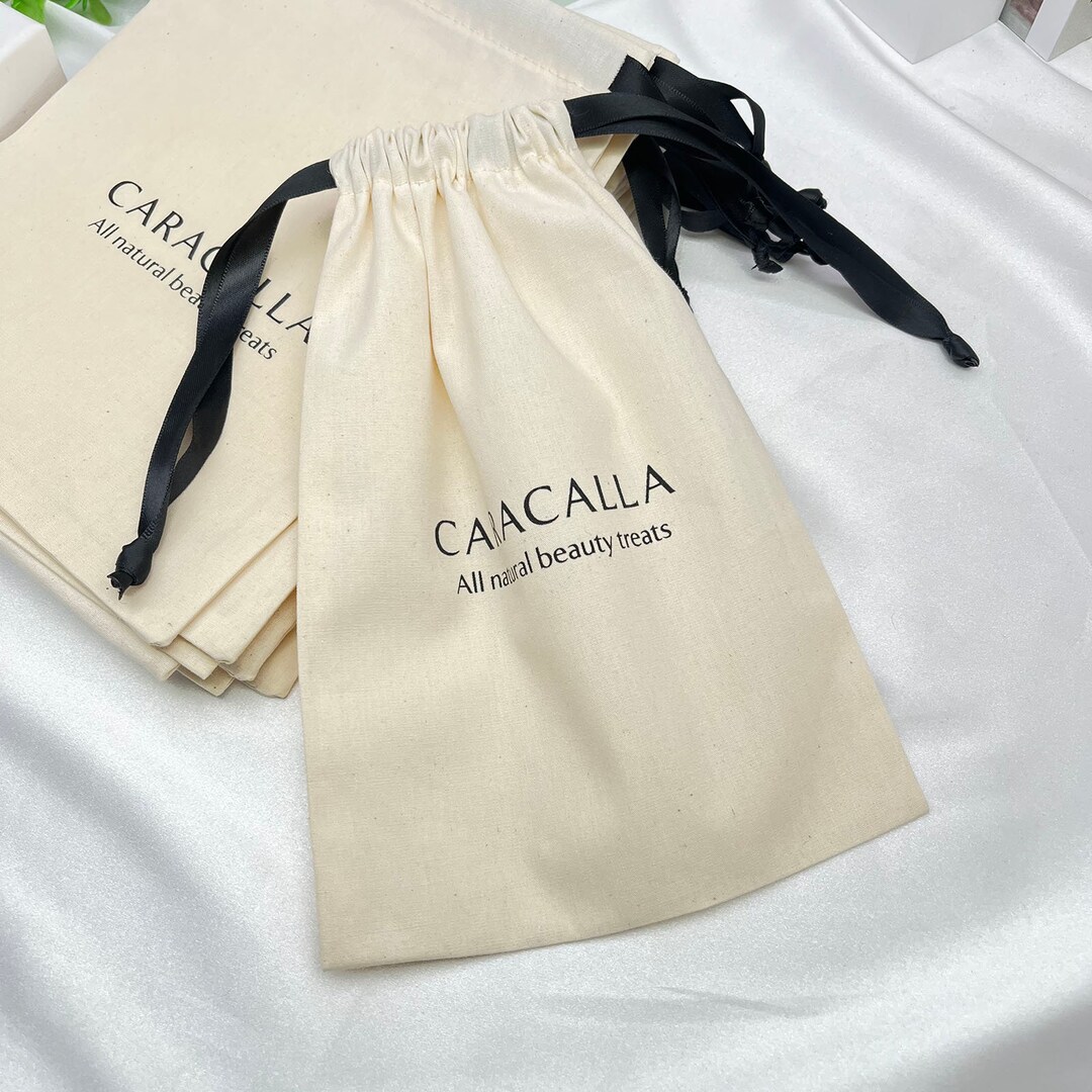 Personalized Cotton Muslin Favor Bags, Logo Print, Reusable Drawstring ...