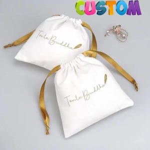 100 White Drawstring Custom Cotton Bags With White Cotton String ...