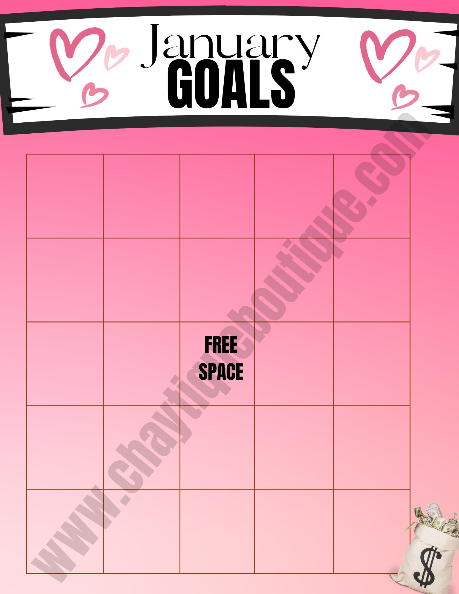 Vision Board Bingo Template, 2024 Personal Goals Bingo Game ...