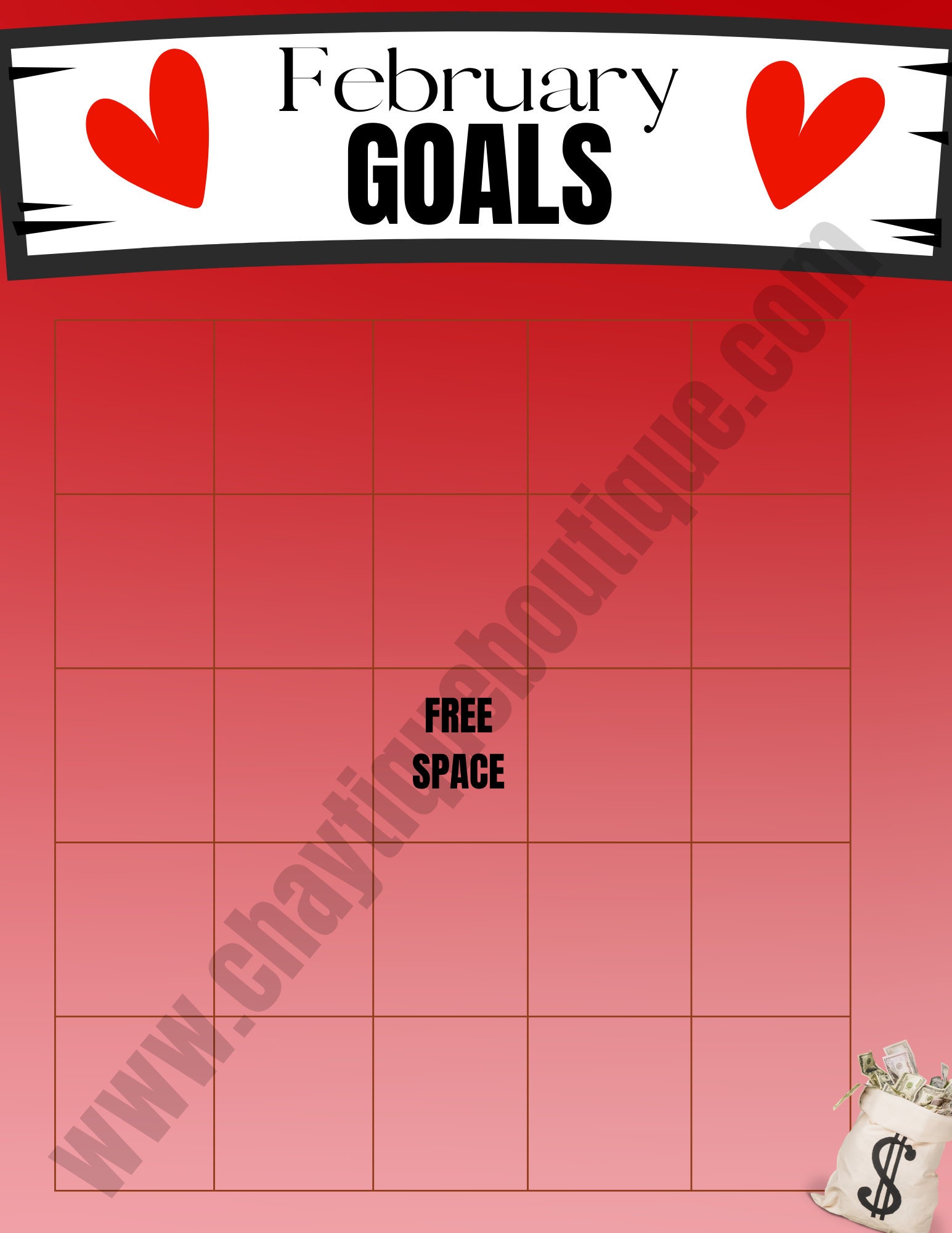 Vision Board Bingo Template, 2024 Personal Goals Bingo Game ...