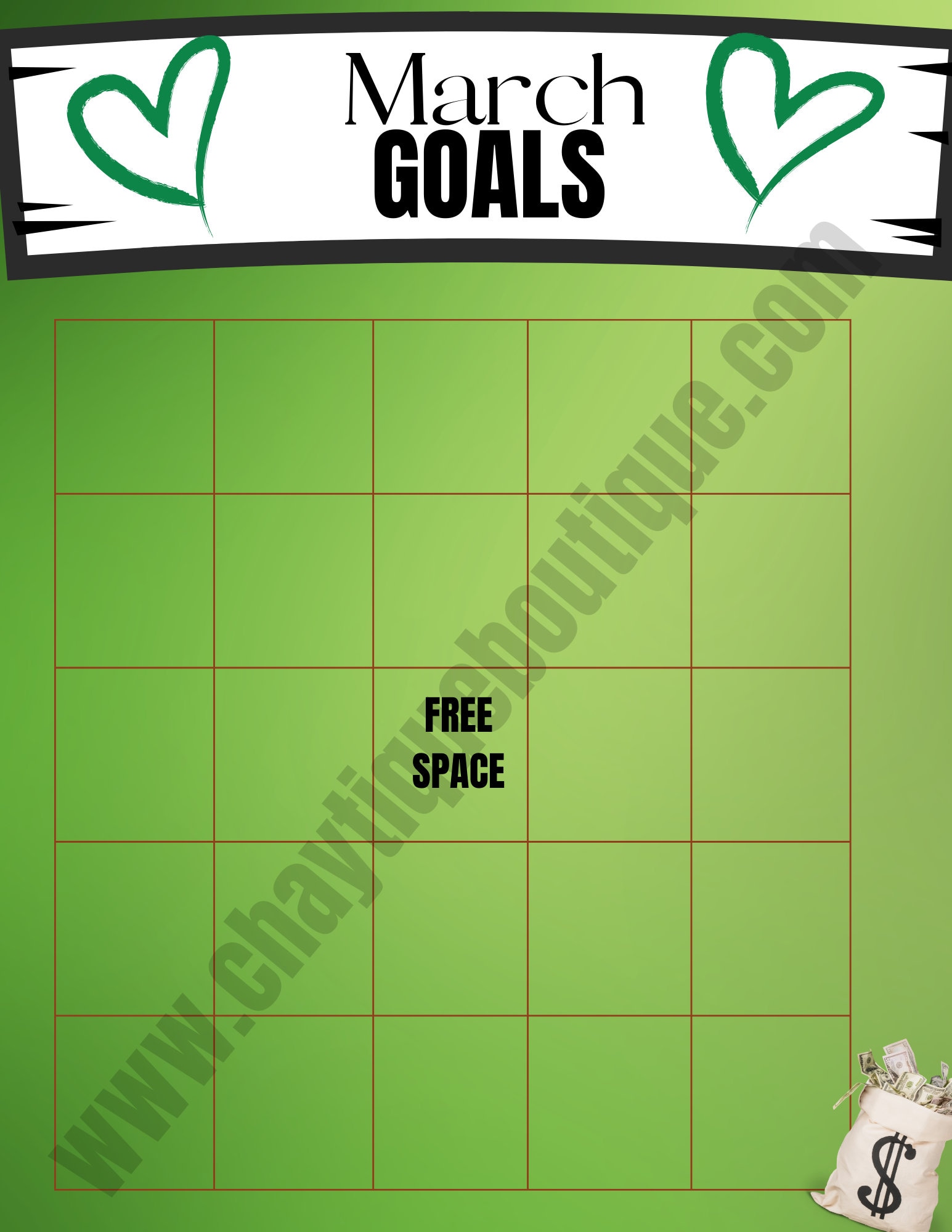 Vision Board Bingo Template, 2024 Personal Goals Bingo Game ...