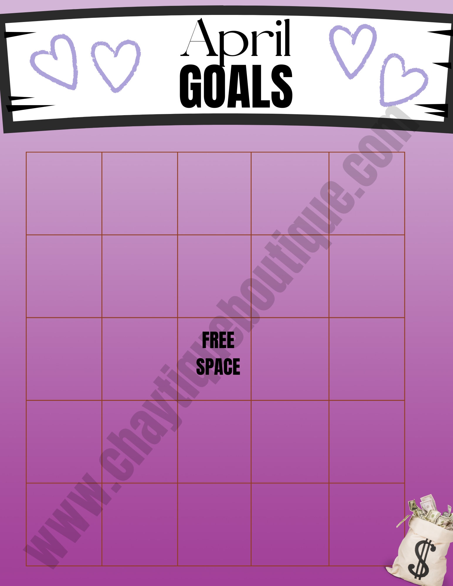 Vision Board Bingo Template, 2024 Personal Goals Bingo Game ...