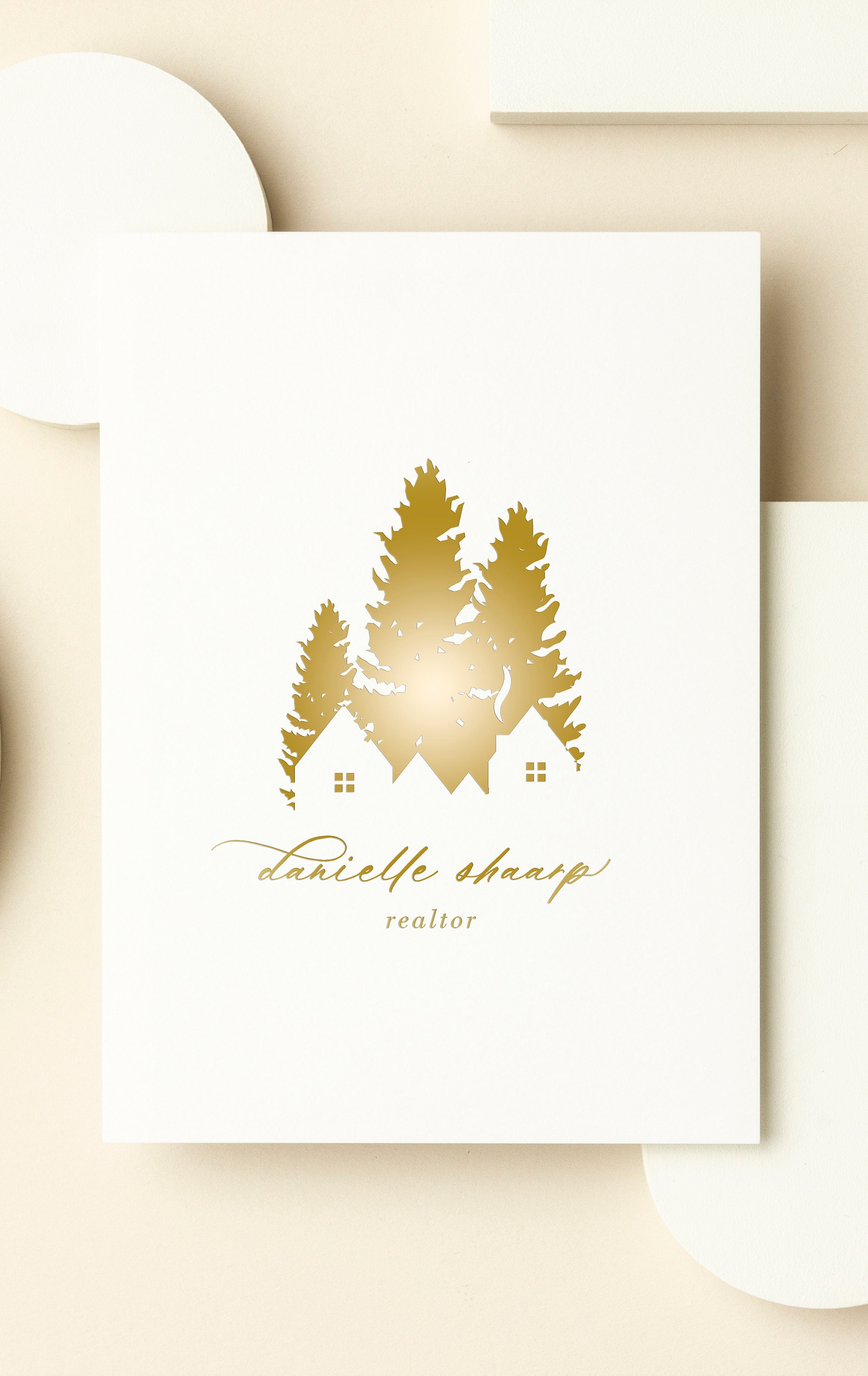 Pine Tree Real Estate Custom Logo Design Premade Branding Kit Business ...