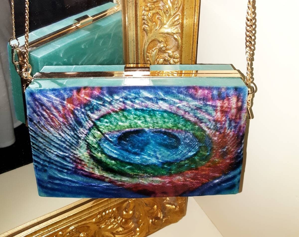 Peacock Clutch Purse Clutch Handbag Evening Bag black - Etsy.de